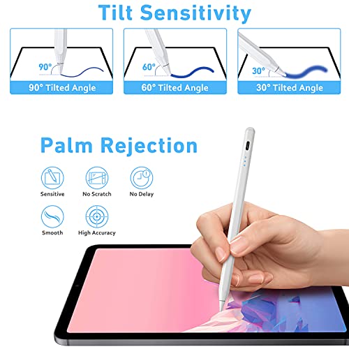 Stylus Pen for ipad, Active Pencil with Quick Charge, Palm Rejection Tilt Sensor, Magnetic Apple Pen Compatible with 2018-2022 iPad Pro 11"/12.9",iPad 10/9/8/7/6,iPad Mini 5/6,iPad Air3/4/5