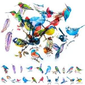 80pcs fly bird stickers clear bird stickers decals for kids children, pet bird stickers craft stickers for scrapbooking, card,laptop,wall, window (20 styles, 1-2 inch)