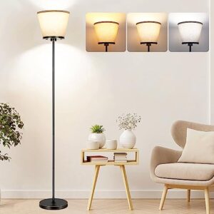 watrue led floor lamp for bedroom, model black floor lamp for living room office, 3 color temperatures standing lamp tall floor lamp.