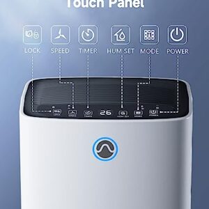 Dehumidifier for Home and Basement for 2000Sq.Ft, 25 Pints Dehumidifiers for bathroom, Large Room, Water Tank Capacity with Drain Hose, Intelligent Humidity Control, Childlock, Laundry Dry