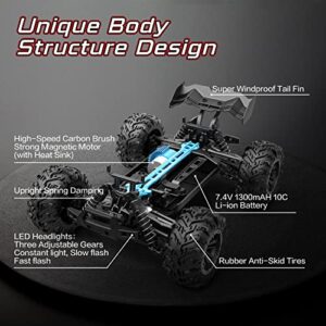 Axguter 1:16 Remote Control Car Hight Speed RC Car 40km/h, 4X4 Off Road RC Truck,Waterproof Electric Powered RC Moster Truck All Terrain Vehicle with 2 Batteries,Best Gifts for Kids