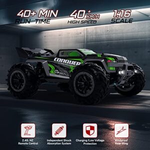 Axguter 1:16 Remote Control Car Hight Speed RC Car 40km/h, 4X4 Off Road RC Truck,Waterproof Electric Powered RC Moster Truck All Terrain Vehicle with 2 Batteries,Best Gifts for Kids