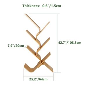 briteman 6-Tier Floor Bamboo Tree Bookshelf, Modern Standing Bookcase Office Book Storage Creative Curved Rack Organizer Shelves, Book Shelf Space Saver for Home Living Room Corner Bedroom