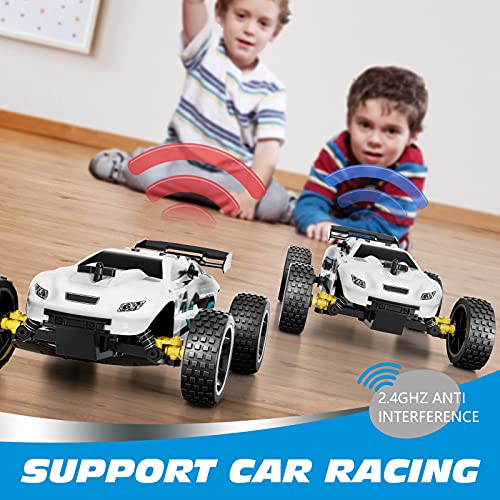 Tecnock RC Racing Car, 2.4Ghz High Speed Remote Control Car, 1:18 2WD Toy Cars Buggy for Boys & Girls with Rechargeable Batteries for Car, Gift for Kids