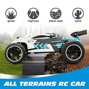 Tecnock RC Racing Car, 2.4Ghz High Speed Remote Control Car, 1:18 2WD Toy Cars Buggy for Boys & Girls with Rechargeable Batteries for Car, Gift for Kids