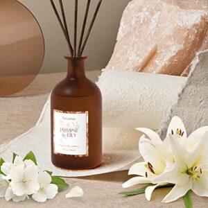 SALKING Jasmine & Lily Reed Diffusers for Home, 7.4oz Scented Diffuser with Sticks, Essential Oil Reed Diffuser Set for Bathroom, Home Fragrance Oil Diffuser Sticks Set, New Home Gifts, Home Décor