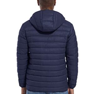 Men's Insulated Puffer Jacket Zip Up Down Jacket Hiking Jacket Winter Jackets Hooded Casual Jacket Winter Clothes Hiking Jacket Navy, XL