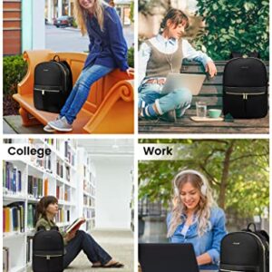 LOVEVOOK Travel Laptop Backpack Women, 17 Inch Anti-Theft Water Resistant Computer Back Pack, College Work Teacher Nurse bag with USB Charging Port, Large Capacity, Black