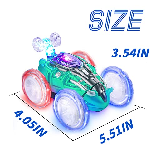 Afqjf Remote Control Car, RC Cars, 2.4GHz Electric RC Stunt Car with Sound & Light, Drift Stunt Car, 360° Rotating Vehicles with LED Headlights, RC Crawler Car Toy for 3 4 5 6 7 8-12 Year Old Kids