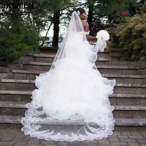 Chady Beach Mermaid Strapless Wedding Dresses for Bride 2023 Lace Tulle Elegant Long Train Bridal Dresses for Women with Sleeves White 14