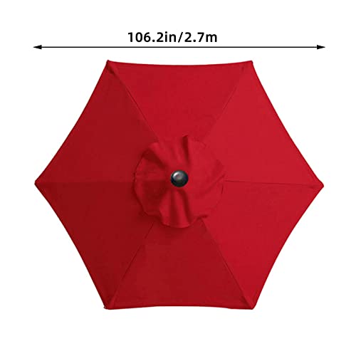 ZIAERKOR Replacement Parasol canopy for 10ft 8 ribs, Patio Umbrella 10 ft Replacement Canopy, Outdoor replacement parasol cover surface polyester UV blocking and rainproof (Red, 10ft/8 ribs)