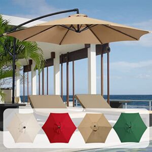 ZIAERKOR Replacement Parasol canopy for 10ft 8 ribs, Patio Umbrella 10 ft Replacement Canopy, Outdoor replacement parasol cover surface polyester UV blocking and rainproof (Red, 10ft/8 ribs)