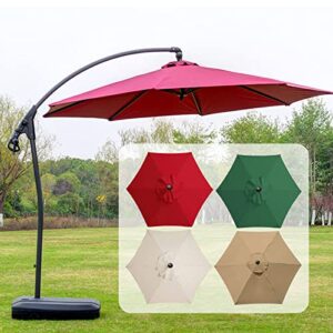 ZIAERKOR Replacement Parasol canopy for 10ft 8 ribs, Patio Umbrella 10 ft Replacement Canopy, Outdoor replacement parasol cover surface polyester UV blocking and rainproof (Red, 10ft/8 ribs)