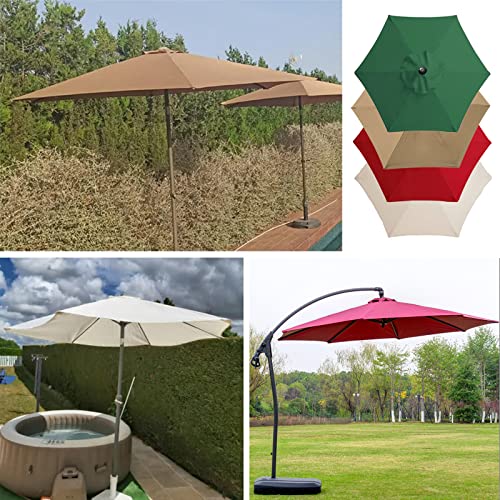 ZIAERKOR Replacement Parasol canopy for 10ft 8 ribs, Patio Umbrella 10 ft Replacement Canopy, Outdoor replacement parasol cover surface polyester UV blocking and rainproof (Red, 10ft/8 ribs)