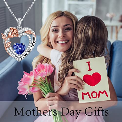 Iefil Anniversary Birthday Gifts for Women, Sterling Silver Birthstone Necklace Jewelry Mothers Day Christmas Gifts for Women Valentines Day Gifts for Her Daughter June Birthstone Alexandrite Jewelry