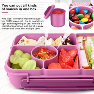 Dagugu Lunch Box Kids,Bento Box Adult Lunch Box,Lunch Box Containers for Adults/Kids/Toddler,5 Compartments Bento Lunch Box with Leakproof Sauce Vontainers,Microwave/Dishwasher(Purple)