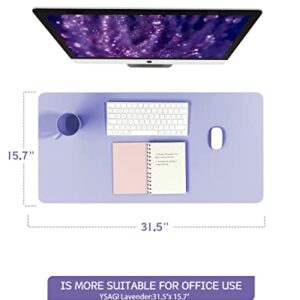 YSAGi Non-Slip Desk Pad,Mouse Pad,Waterproof PVC Leather Desk Table Protector,Ultra Thin Large Desk Blotter, Easy Clean Laptop Desk Writing Mat for Office Work/Home/Decor(Lavender, 31.5" x 15.7")