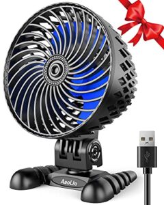 aaolin usb desk fan, table fan with cvt variable speeds, quiet portable, desktop mini personal fan for room, home, office