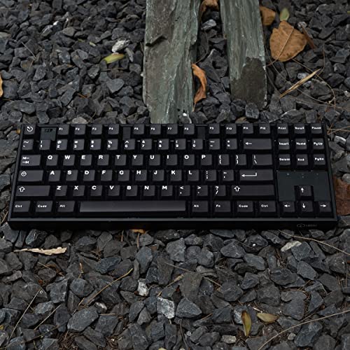 mintcaps Black Translucent Keycaps Doubleshot Cherry Profile Keycaps Full Set 121 Keys Custom Keyboard Keycaps for 60% 65% 75% 100% Cherry Gateron MX Switches Mechanical Keyboard