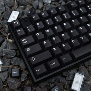 mintcaps Black Translucent Keycaps Doubleshot Cherry Profile Keycaps Full Set 121 Keys Custom Keyboard Keycaps for 60% 65% 75% 100% Cherry Gateron MX Switches Mechanical Keyboard