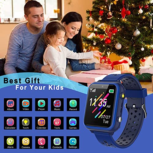 Smart Watch for Kids, Kids Smart Watches Phone with SOS Call Camera Games Recorder Alarm Flashlight Music Player for 3-12 Boys Christmas Birthday Gifts