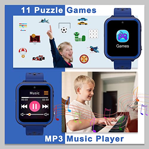 Smart Watch for Kids, Kids Smart Watches Phone with SOS Call Camera Games Recorder Alarm Flashlight Music Player for 3-12 Boys Christmas Birthday Gifts