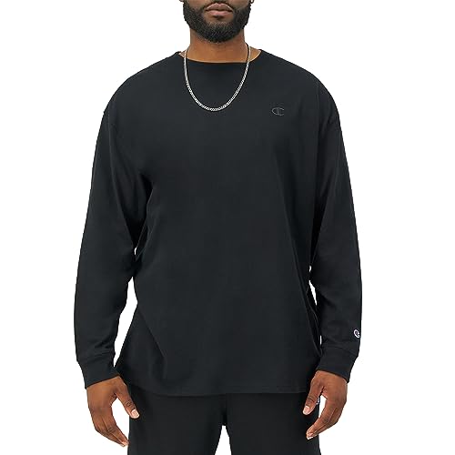 Champion Men's, Classic Long Sleeve Graphic T-Shirt (Reg. or Big & Tall), Black, 4X-Large Big