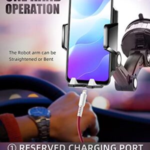 2023 New Sucker Car Phone Holder - Universal Phone Mount Dashboard Windshield Window Cell Phone Mount Super Adsorption Phone Holder with Robot Arm Car Phone Holder Automobile Fit for iPhone Smartphone