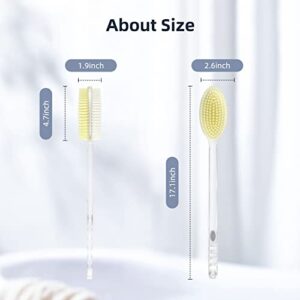 Fymblin Back Scrubber Long Handle for Shower,Back Brush Anti Slip with Stiff and Soft Bristles,Body Exfoliator for Bath or Dry Brush