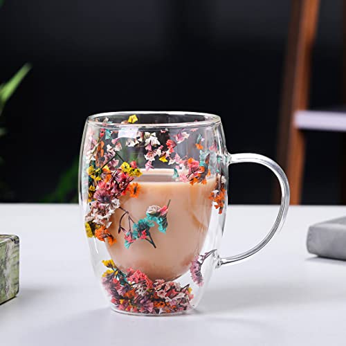 NBHUZEHUA Double Wall Glass Coffee Mugs Clear Cups for Cappuccino Tea Espresso Latte Hot Beverages Glasses Birthday Gifts for Women Her