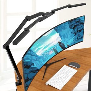 epabina led desk lamp with clamp, 41.5" clamp on architect desk lamp for home office, 24w bright tall computer led desk light clip on office lamp adjustable overhead table light for work craft