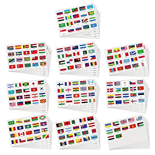 960 Pieces World Flag Stickers Country Stickers Flags of The World Stickers National Flag Stickers 192 Small Country Flags Passport Stickers for School Travel Journal Scrapbook Planner