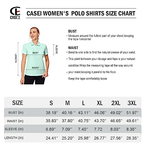 Elevate Your Golf Attire with Women's Lightweight Moisture-Wicking Polo Shirts for a Stylish and Comfortable Game (Mint Green,2XL)