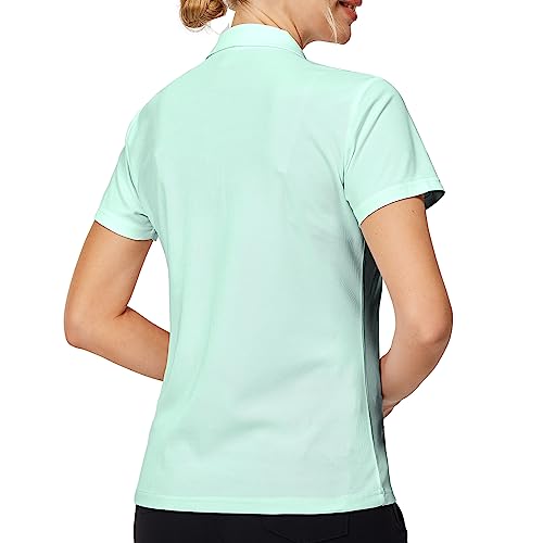 Elevate Your Golf Attire with Women's Lightweight Moisture-Wicking Polo Shirts for a Stylish and Comfortable Game (Mint Green,2XL)