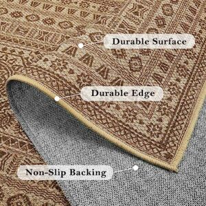 Lahome Mandala Easy Jute Rug - 3 x 5 Farmhouse Sisal Rugs for Bedroom Ultra-Thin Natural Rugs Non Slip Washable Front Door Mat Small Carpet for Entryway Patio Living Room Kitchen (3'x 5',Beige)