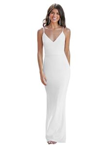 cupshe x madison women's romance v-neck maxi dress honeymoon v-neck dress sleeveless wedding dresses casual summer,m white