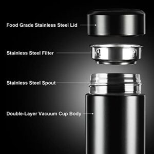 PARACITY Insulated Water Bottle, 17 oz Stainless Steel Water Bottles, Double Wall Vacuum Hot Drinks Thermos, Metal Water Bottle Keeps Hot for 12 Hrs, Cold for 24 Hrs, for Coffee, Tea