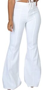 cutecherry women bell bottom jeans ripped white skinny flared jean bell bottom pants