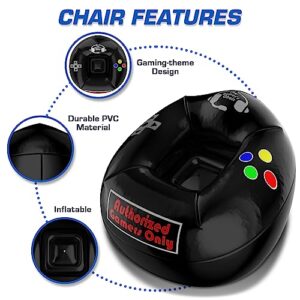 The Gamer's Chair - Inflatable Video Gaming Chair for Kids & Teens - Perfect Game Room Decor - Cool Blow Up Bean Bag Style Air Filled - Indoor Furniture Bedroom Lounge Floor Chair Cheap