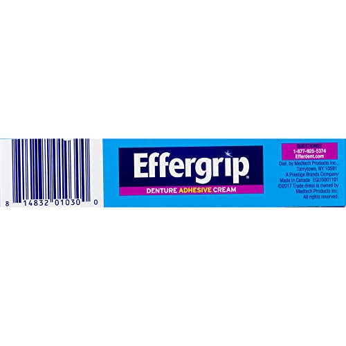 Effergrip Denture Adhesive Cream, Extra Strong Holding Power, 1.5 oz (Pack of 2)