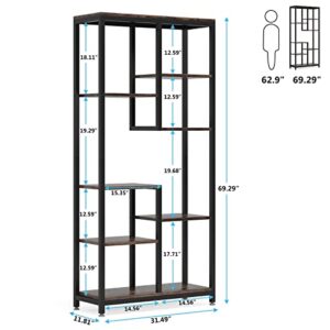 LITTLE TREE 6-Tier Tall Bookshelf Industrial Bookcase for Living Room Home Office