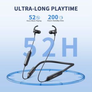 CXK Bluetooth Headphones Wireless Earbuds 52H Playtime Bluetooth 5.3 Neckband Bluetooth Wireless Headphones, IPX7 Waterproof HiFi Deep Bass Earphones with USB-C Fast Charging for Sport Running Gym