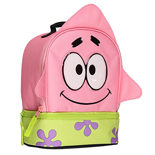 INTIMO SpongeBob SquarePants Lunch Box Patrick Star 3D Character Dual Compartment Insulated Lunch Bag Tote