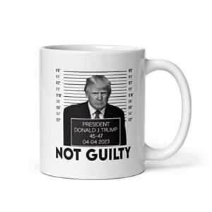 great gift mug trump not guilty i stand with trump coffee tea mug 11oz - pro trump gift republican trump 2024 maga trump mugshot