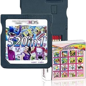 520 in 1 Game Cartridge, Containing 520 Classic Nostalgic Games, DS Game Pack Card Compilations, Suitable for Most DS / 2DS / 3DS Console of Game Consoles