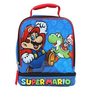 bioworld super mario bros. square double compartment insulated lunch box