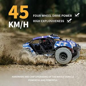 PHOUPHO Remote Control Car 1:16 Scale 45Km/h 4WD RC Car, Drift Off-Road High Speed Remote Control Monster Trcuk with Two Rechargeable Batteries, Hobbyist Grade for Adults, Toy Gift for Boys Girls