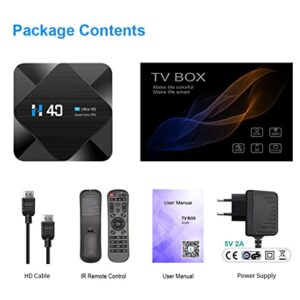 H40 H616 Android 10.0 TV Box, 4GB RAM 64GB ROM, Supports 2.4G/5G Dual Wi-Fi, Support 6K Resolution, BT4.1, USB 2.0, with HDMI Cable and Remote Control