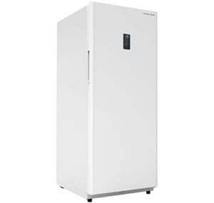 hamilton beach hz8971 17 cu ft upright convertible fridge/freezer-frost free-reversible door-removable glass shelves-led interior light, white