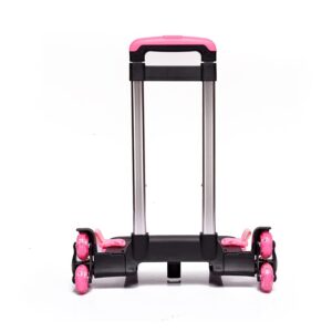 ChezMax Backpack Trolley Foldable Trolley Cart 6 Wheels Rolling-Luggage Carts Aluminium Alloy Luggage Hand Cart for Bags